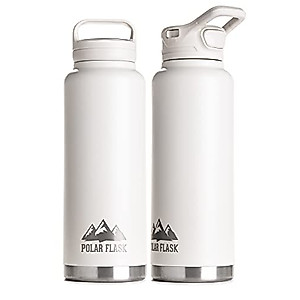 POLAR FLASK Stainless Steel Sports Water Bottle – 3 Premium Lids – Keeps Liquids Cold or Hot, Leak Proof & Sweat Proof