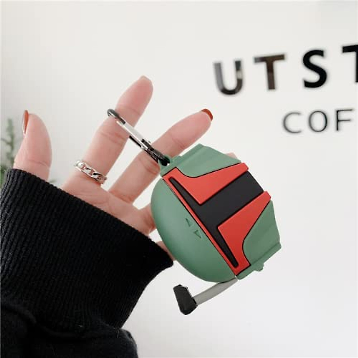 HENJI Case for AirPods 3rd Generation, 3D Popular Cute Mandalorian Boba Fett Design Soft Silicone Portable&Shockproof Cover for Apple Airpods 3 2021 (Boba Fett)