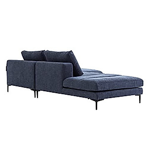 Acanva Luxury L-Shaped Corner Sectional Sofa Bed, Extra Wide Comfy 2-Piece Couch with Chaise, Adjustable Armrest, Right Hand Facing Seating, Jewelry Blue