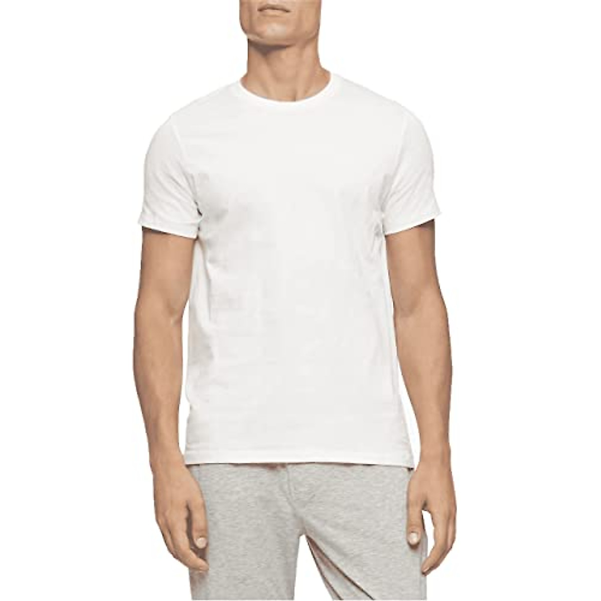Calvin Klein Men's Cotton Classics 5-Pack Undershirts, 5 White Crewneck, Large