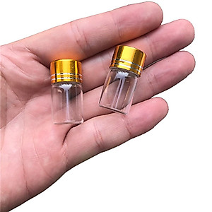 TAI DIAN 2ml Mini Glass Bottles Crafts Cute Bottles Aluminum Cover Empty Wishing Gift Bottles Jars Decorate 24 units (24, 2ml)