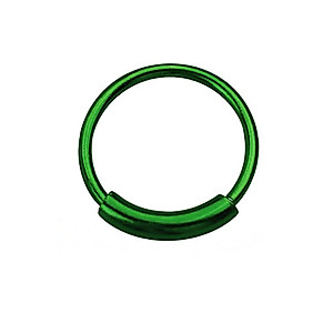 925 Sterling Silver Plated Nose Ring Hoop 1/4" - 7mm Green 22G
