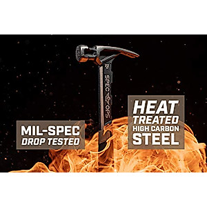 Spec Ops - SPEC-M22CF Tools Framing Hammer, 22 oz, Rip Claw, Milled Face, Shock-Absorbing Grip, 3% Donated to Veterans Black/Tan