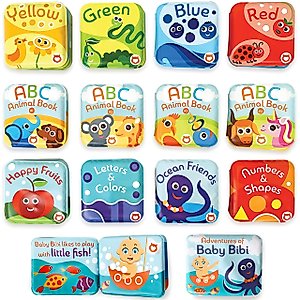 Baby Bath Books Mega Set (Pack of 13 Books) - Educational Waterproof Baby Bathtime Plastic Books for Bath Tub with Animals, Colors, Numbers and ABC Letters - Learning Toy Books for Babies and Toddlers
