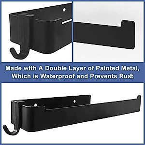 2 Pack Hanger Storage Stacker Stand，Hanger Organizer Stacker,Hanger Holder Rack with Hook for Closet, Hanger Stacker for Closet Laundry Room,Space Saving Clothes Hanger Storage Rack，Drilling (Black)