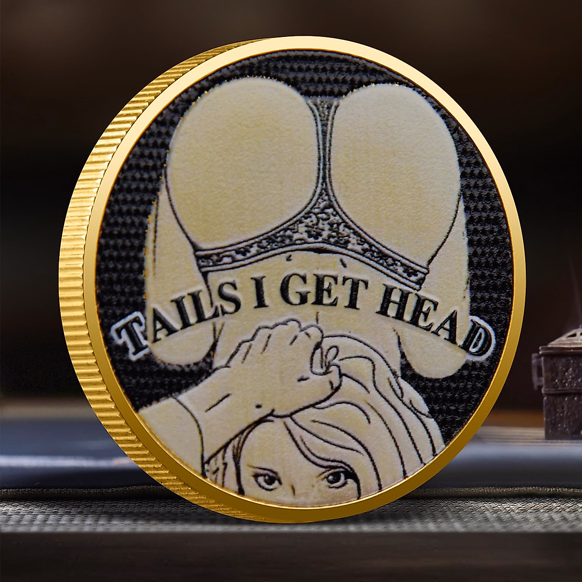 Funny Heads and Tails Coins, Heads I Get Tail Coin, Tails I Get Head Coin,Double Side Coin Lucky Token, Funny Prank Gifts for Men Women Date Night Ideas,
