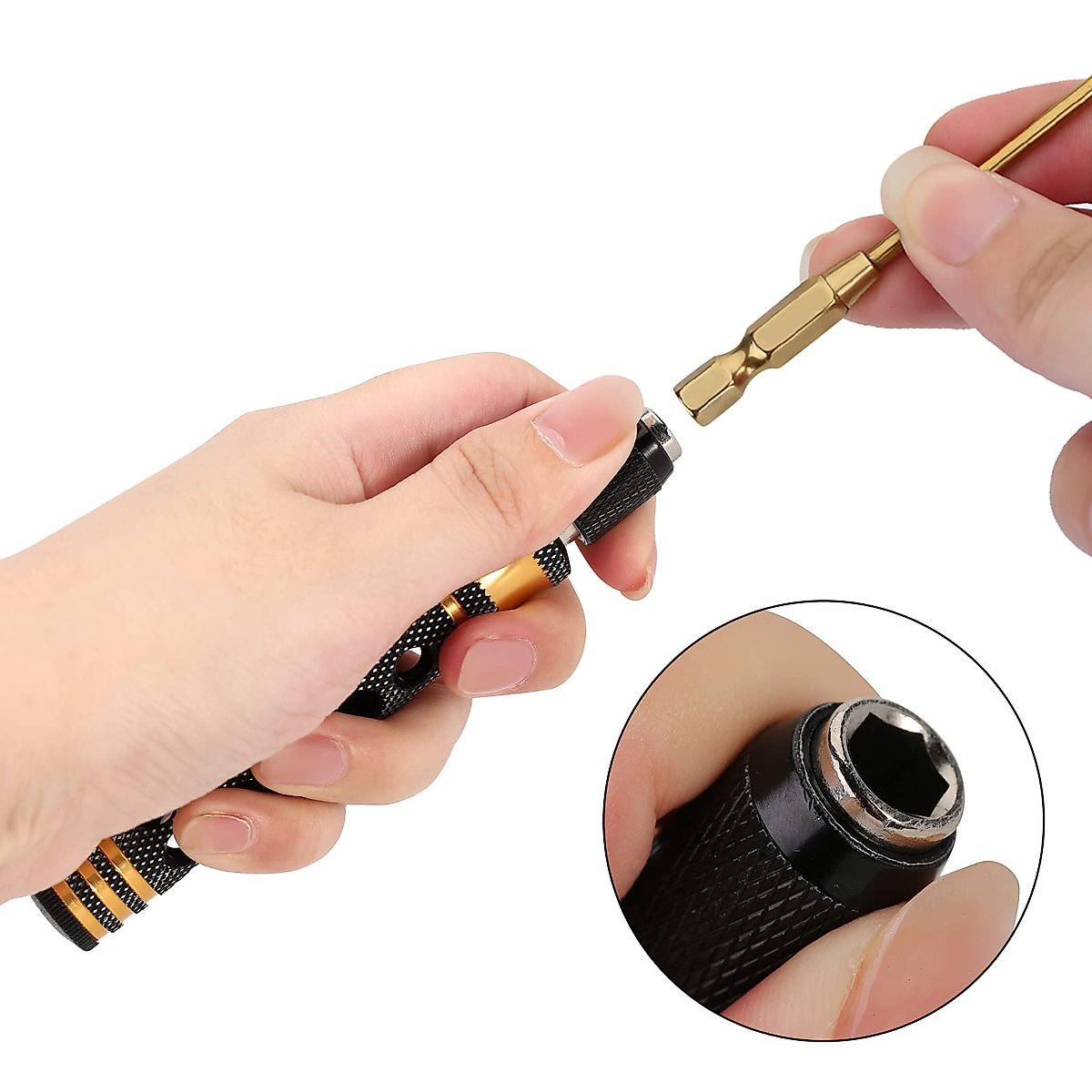 INJORA 8 in 1 RC Hex Screwdriver Nut Driver & Phillips Screwdriver Tool Set, 1/4" Drive Hex Bit Set, RC Car Tools Kit, Allen Wrenches For 1/18 1/24 RC Mini Crawler Car Axial SCX24 AX24 FMS FCX24 TRX4M