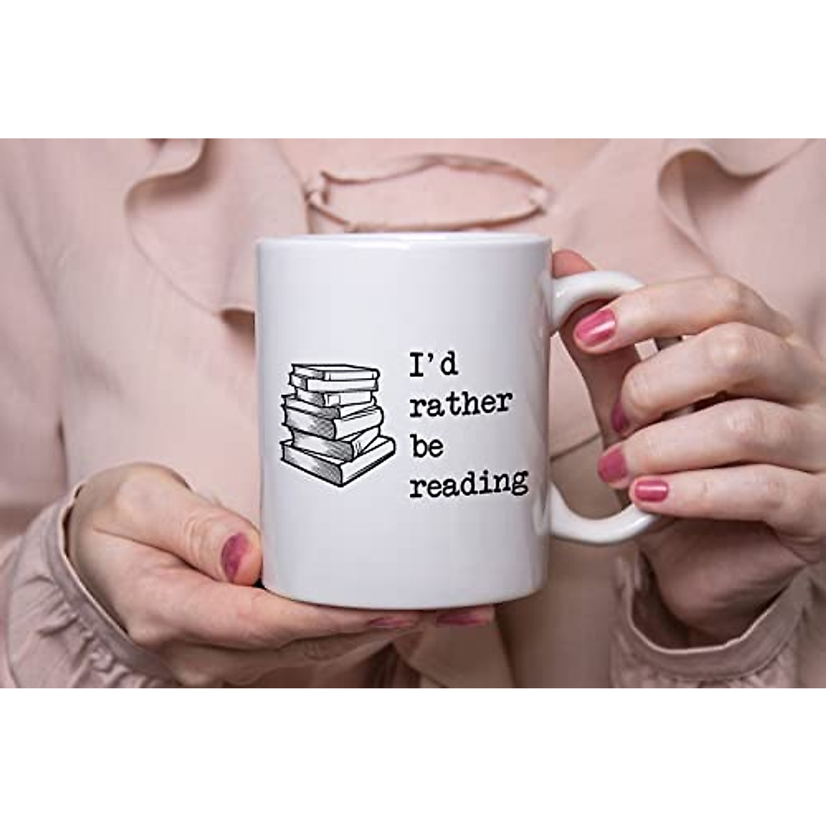 Book Lover Mug, I'd Rather Be Reading Mug, Bookish, Library, Reader, Mug For Teacher, Bookworm Coffee Mug Gift, Reading Bookaholic Teacup, Christmas or Birthday Gift