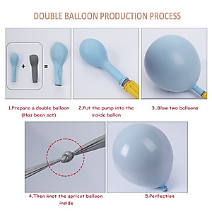 DIY 108Pcs Double-Stuffed Balloon Garland Arch Kit - Decorating Strip Kit for Garland Double Layer Baby Pink Apricot Dusty Blue Purple Balloons Set for Wedding Birthday Baby Shower Party Decoration…