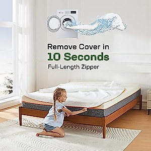 Marsail Queen Mattress, 10-inch Gel Memory Foam Mattress, Medium-Firm Queen Mattress in a Box for Pressure Relief & Support, Breathable Cooling Queen Size Mattress with Zippered Cover