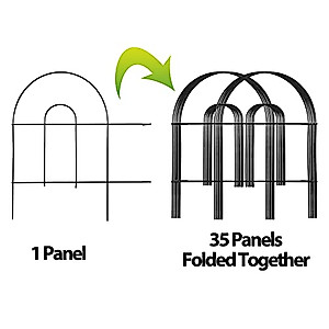 ZENY Decorative Garden Fence Garden Edging 35 Pack 50 Ft Long 18 Inch High Rustproof Landscape Iron Wire Border, Folding Patio Fences Flower Bed Fencing, Animal Barrier