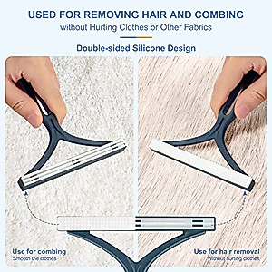 Eyyao Dog Hair Remover for Couch, 3PK Portable Dog Cat Hair Remover, Reusable Pet Hair Remover Carpet Scraper and Brush for Rug, Carpet, Blanket, Clothes, Car Mat, Pet Tower