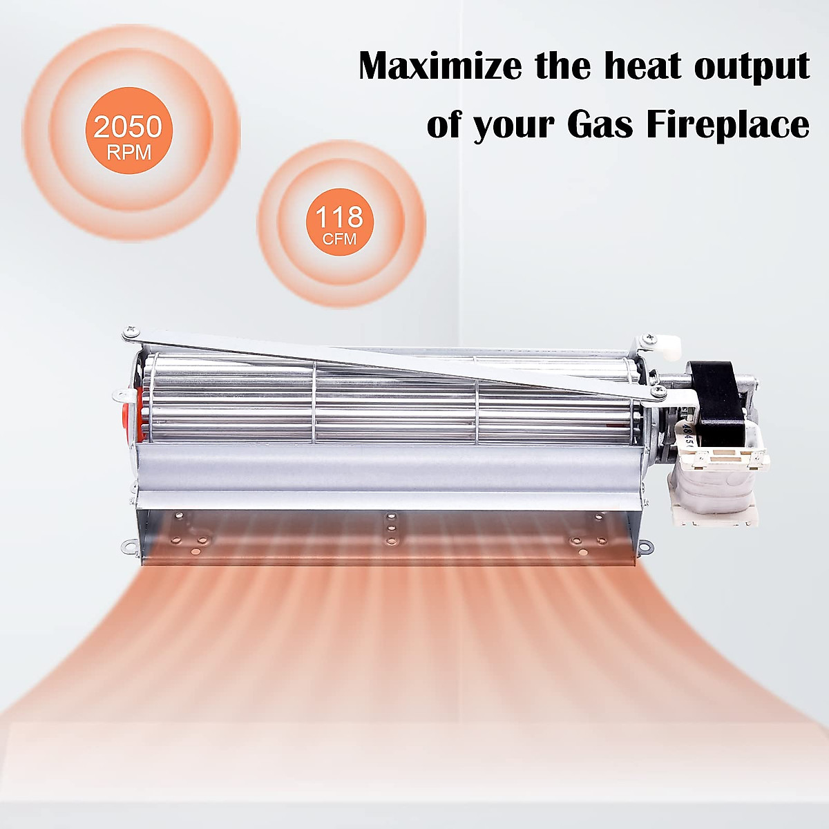 Hiorucet FK12 Fireplace Blower Fan Kit for Majestic, Vermont Castings, Monessen, Temco, Rotom HB-RB12, GFK4, FK12, FK24 Replacement Fireplace Blower Fan. Ball Bearing, Quiet, High Air Flow.