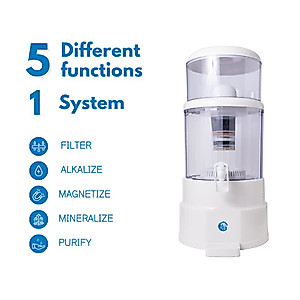 VG Water Mineral Purifier System Filter| Capacity 22 LTS. | at Home Water Filter That Purifies Water, for Drinking Water Dispenser| Countertop Alkaline and Mineral Water Filter