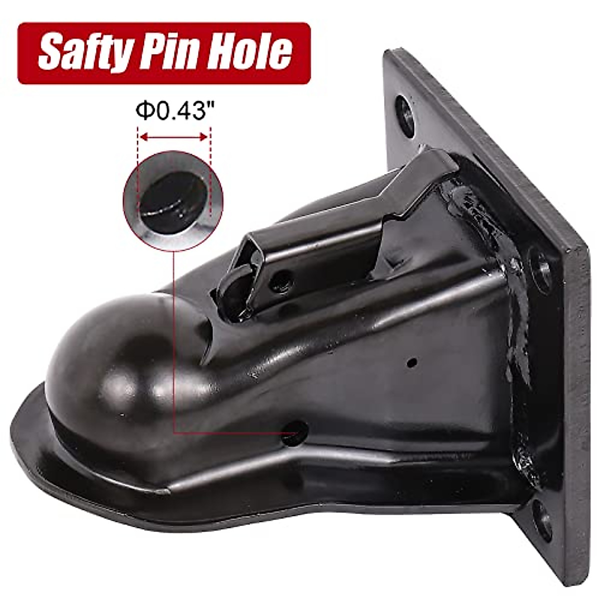 2-5/16 Flat Mount Trailer Coupler,14000LBS,Included Hardware Black Powder Coat Included 5/8 Grade 8 Bolts