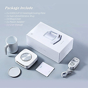 Miecux Cup Cooler-Coffee Warmer Desktop 2IN1,31℉ - 46℉ Coffee Tea Drinks Mug Warmer Cooler Desktop Heating and Cooling Beverage Plate For Water,Milk,Beer,Cocoa (white)