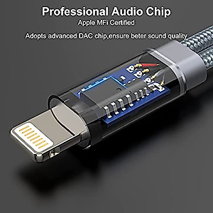 LMUBOY Lightning to 3.5mm Aux Cord for iPhone with Charging Port,Car Audio Aux Cable Compatible with iPhone 13 12 11 Mini Max Pro X XR XS Se 8 8P 7 7P,Work with Speaker/Stereo/Headphone