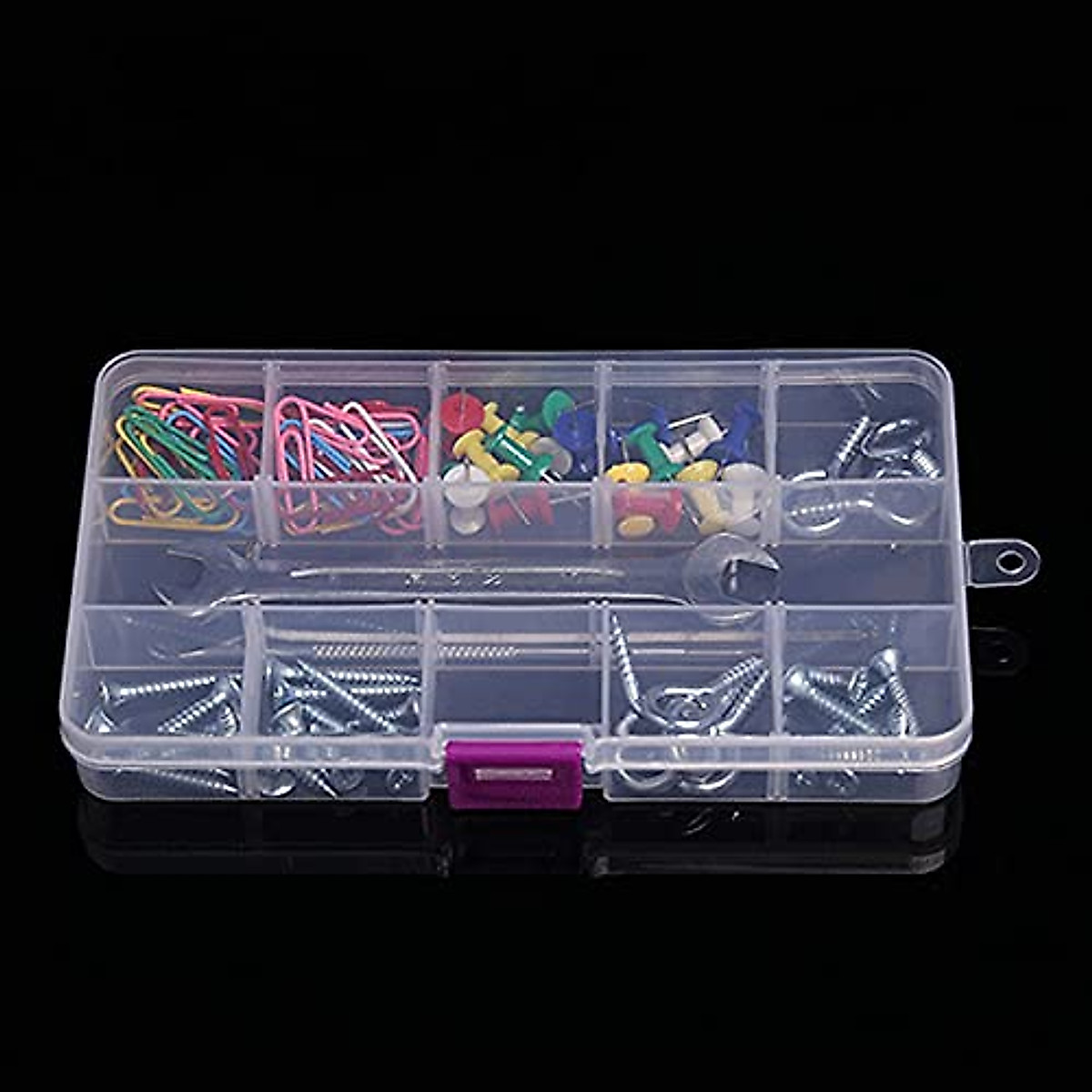 OriGlam 1pcs 17x10CM Plastic Organizer Storage Box with Adjustable Dividers, Jewelry Storage Container Box for Office Supplies Beads Crafts Fishing Tackles (Pink)