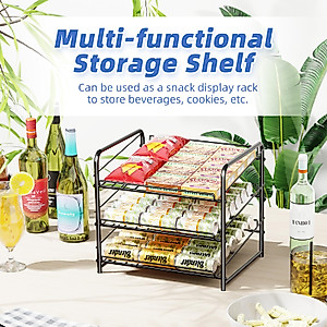 Simple Trending Can Rack Organizer, Stackable Can Storage Dispenser Holds up to 36 Cans for Kitchen Cabinet or Pantry, Black