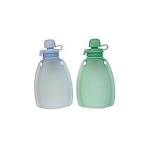 Jane & Kate Reusable Baby Food Silicone Pouch, 100% Silicone, Baby Food Storage Squeezable Pouch, Dishwasher Safe, Freezer Safe, Oven Safe, 2 Pack
