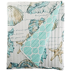 Barefoot Bungalow Cruz Coastal Throw Blanket, 60x50 inches, White