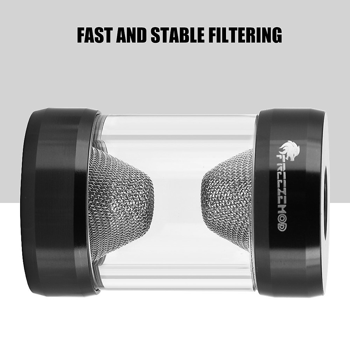 fosa G1/4 Inner Thread Water Cooling System Filter Fine Screen Funnel Shaped Filter for PC Water Cooling, Compatibility Water Cooling Reservoir, Computer Water Cooler Accessories(Black)