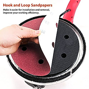 Electric Drywall Sander,750W Popcorn Ceiling Sander with Double-Deck LED Lights,Power Drywall Sander with 6 Variable Speed,1000-2100 RPM,Extendable Aluminum Handle,Long Vacuum Pipe,12 Sanding Papers