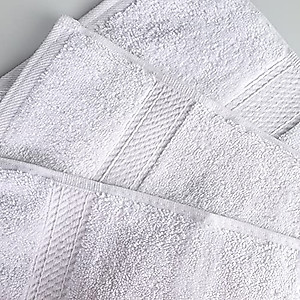 SUPERIOR Solid Egyptian Cotton Hand Towel Set, 20" x 30", White, 4-Pieces