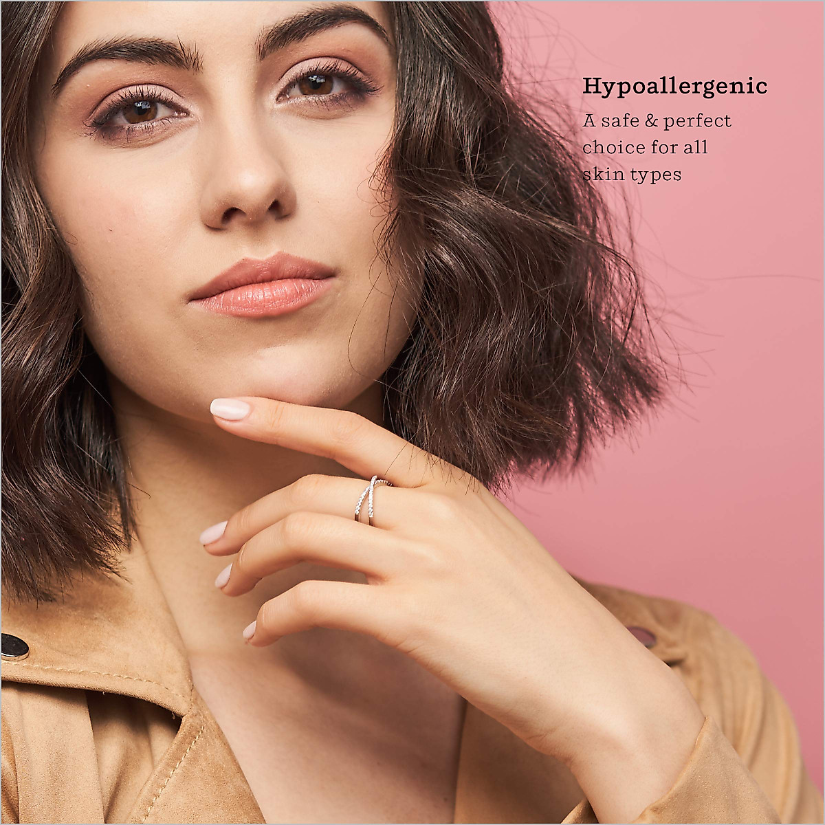 KEZEF 14K Gold Plated Criss Cross Ring Cubic Zirconia Infinity X Ring for Women