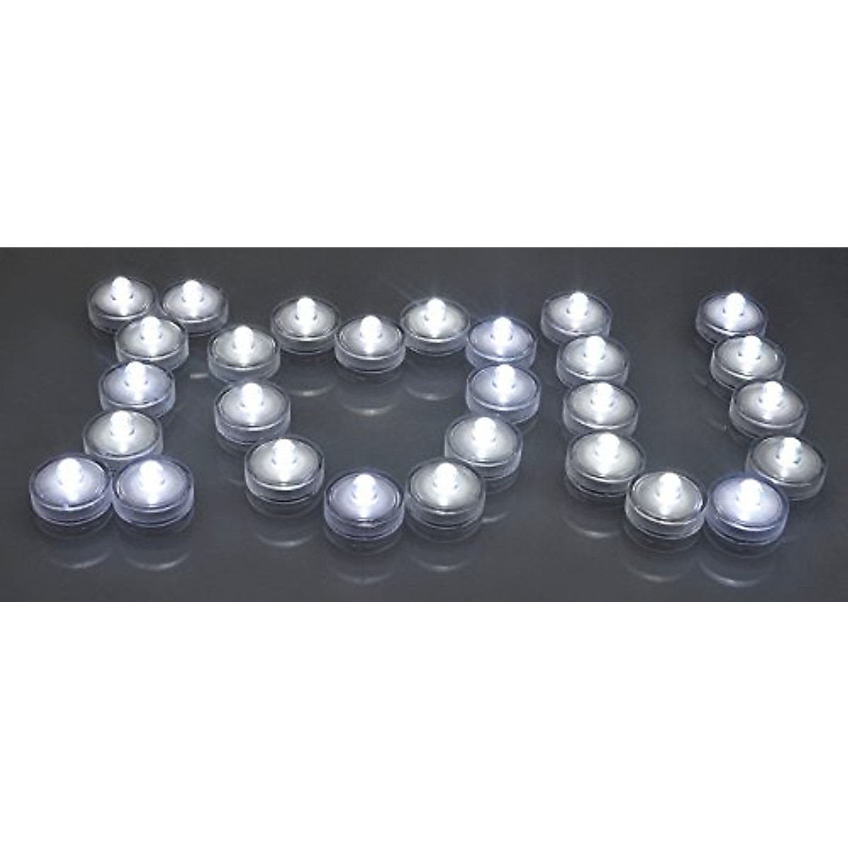 SAMYO Set of 36 Waterproof Wedding Submersible Battery LED Tea Lights Underwater Sub Lights- Wedding Centerpieces Party Decorate (White)