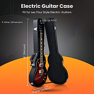 AW Electric Guitar Hard Case for LP Les Paul Style Electric Guitar Wooden Hard Shell Lockable Black