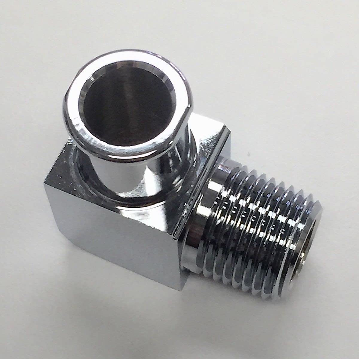 Chrome Aluminum 90 Heater 3/4" Hose Fitting x 1/2" NPT