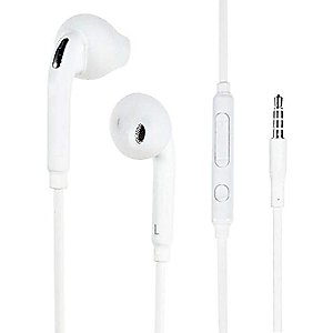 Aux Headphones/Earphones/Earbuds, (2 Pack) 3.5mm Aux Wired in-Ear Headphones with Mic and Remote Control Compatible with Galaxy S9 S8 S7 S6 S5 Edge + Note 5 6 7 8 9 and More Android Devices-White