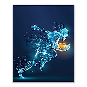 Football X-Ray Wall Art Decor Prints - Set of 4 (8x10) Inch Unframed Poster Photos - Bedroom