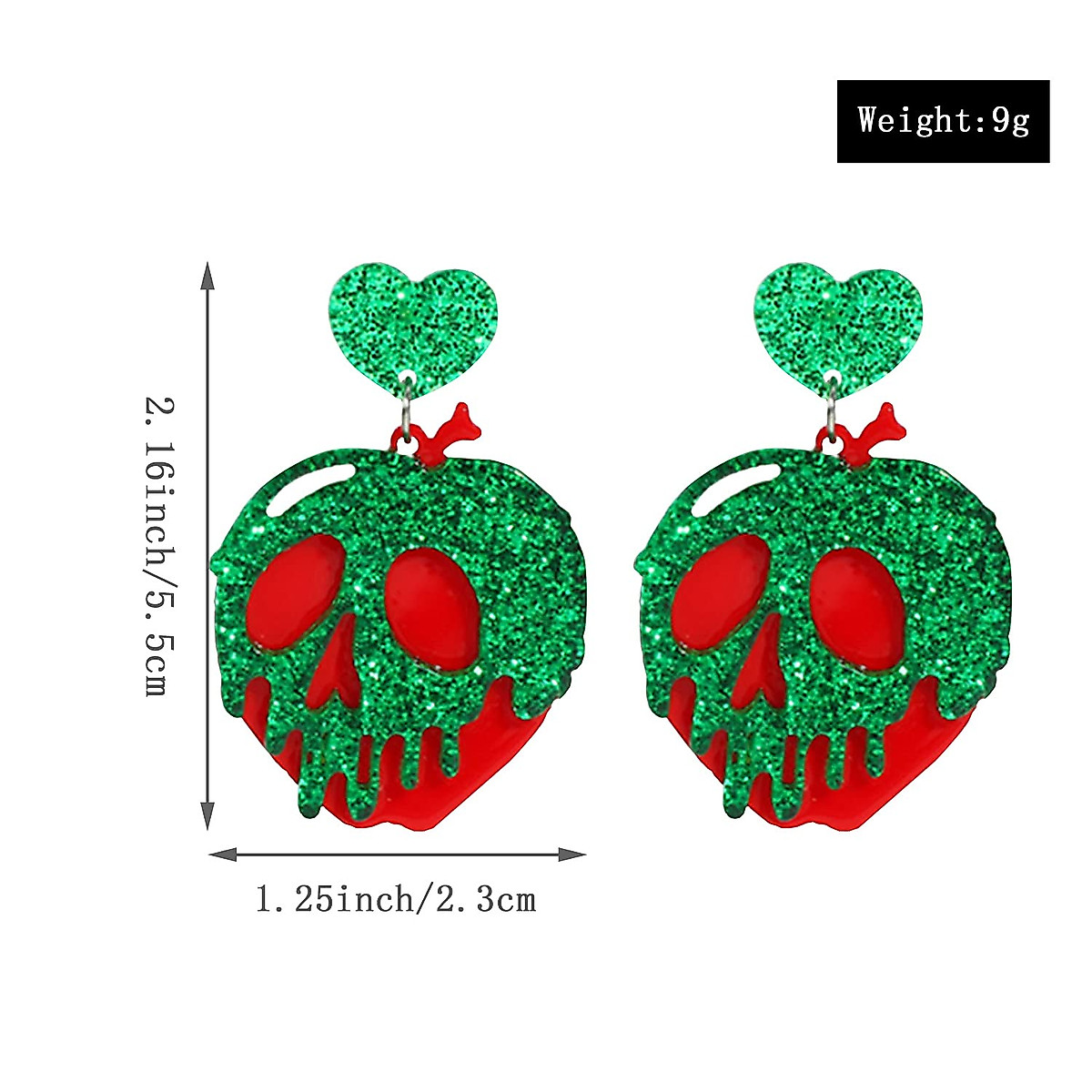 TIANBANGSHI Unique Halloween acrylic Pumpkin Earrings - Hypoallergenic Skull Pumpkin Dangle Earring For Women Holiday Night Costume Jewelry gift (human skeleton)