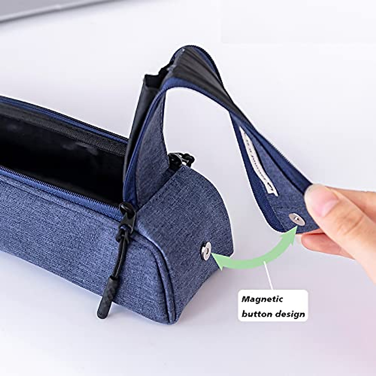 HEMAR Standing Pencil Case Pencil Pouch Bag,Simple Stationery Bag Holder for School and Office (Grey, 8.7 inch) HEM01-FBA-A1803701-22X1GY