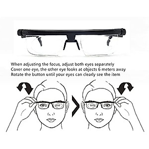 Aocate Dial Adjustable Glasses Variable Focus For Reading Distance Vision Eyeglasses