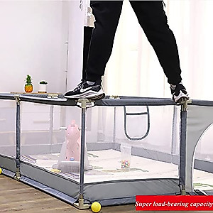 Baby Playpen, 79 x 71 inches Large Playard with Gate for Toddlers, Kids Safety Play Center Yard, Indoor & Outdoor Activity Center for Babies Infants