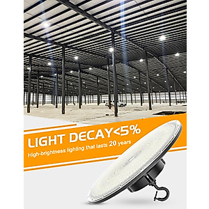 480V UFO LED High Bay Light 240W/200W/150W Adjustable, UL & DLC Listed 5000K Daylight, 33600LM 0-10V Dimmable High Bay Lights IP65 Commercial Bay Lighting Fixture AC277-480V for Warehouse (9 Pack)