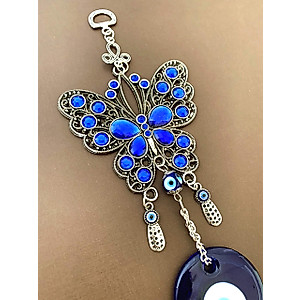 Turkish Blue Evil Eye Butterfly Design Amulet Home Office Hanging Decoration Ornament Blessing Gift -CL10