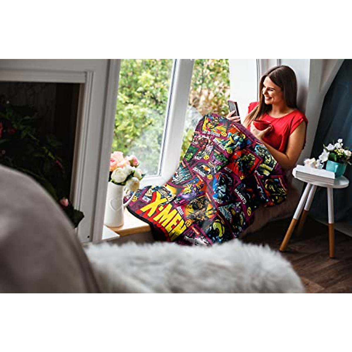 Marvel X-Men Trading Cards Villians by Jim Lee Flannel Throw Super Soft Lightweight Fleece Blanket 45 x 60 Inches