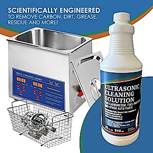 NORTHWEST ENTERPRISES Ultrasonic Cleaner Solution for Carburetors and Engine Parts, Ultrasonic Cleaning Solution and Washing Compound for Ultrasonic and Immersion Washers - Concentrated (1 Gallon)