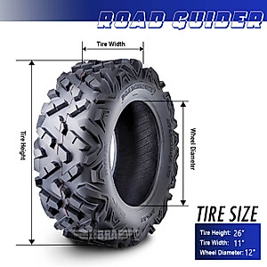 Roadguider ATV UTV Tire 26x11-12 26x11x12 6PR All Terrain 10396