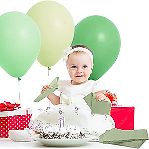 100 Pcs 2 Ply Cocktail Napkin Disposable Soft Napkins for Dinner Wedding Party Birthday Bridal Anniversary Reception, 13 x 16 Inches (Sage Green,100 Pcs)