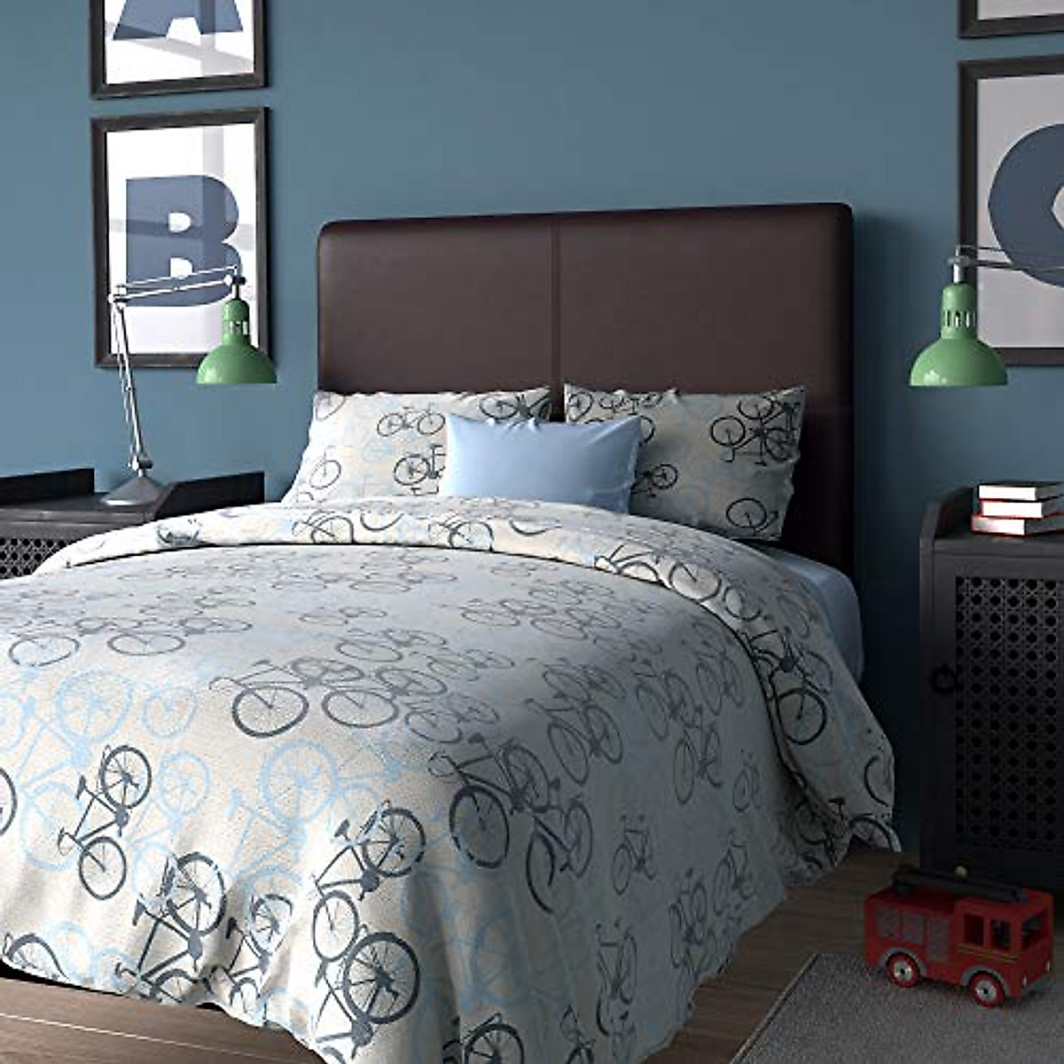 Homepop Home Decor | Upholstered Twin Headboard | Youth Faux Leather Headboard for Twin Bed, Brown