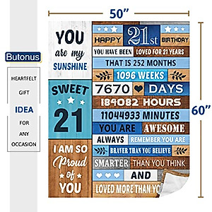 21st Birthday Decorations for Her Him,21st Birthday Gifts for Her,21 Year Old Birthday Gifts for Her Him,Best Gifts for 21 Year Old Male Female Bestie Sister Niece,21st Birthday Blnaket 60”x50”
