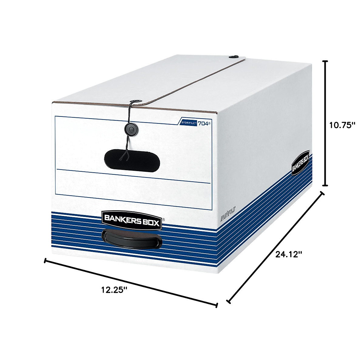 Bankers Box STOR/FILE Medium-Duty Storage Boxes, FastFold, String and Button, Letter, Case of 12 (00704)