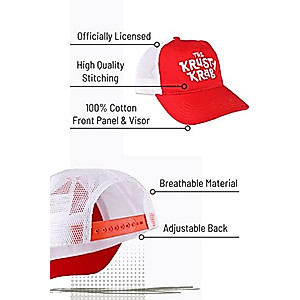 SpongeBob SquarePants Sponge Bob Square Pants The Krusty Krab Logo Adult Men's Snap Back Dad Baseball Cap Women's Snapback Fathers Hat