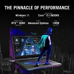 ASUS ROG Strix G16 Gaming Laptop 2023 Newest, 16" 165Hz Display, NVIDIA GeForce RTX 4060, Intel Core i7-13650HX Processor(14 core), 64GB DDR5 RAM, 2TB SSD, Backlight Keyboard, Wi-Fi 6, Windows 11 Home