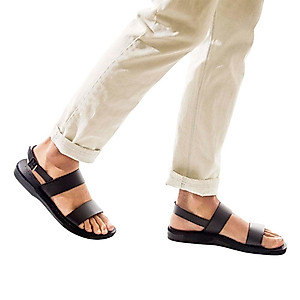 Golan - Leather Two Strap Sandal - Mens Sandals Black